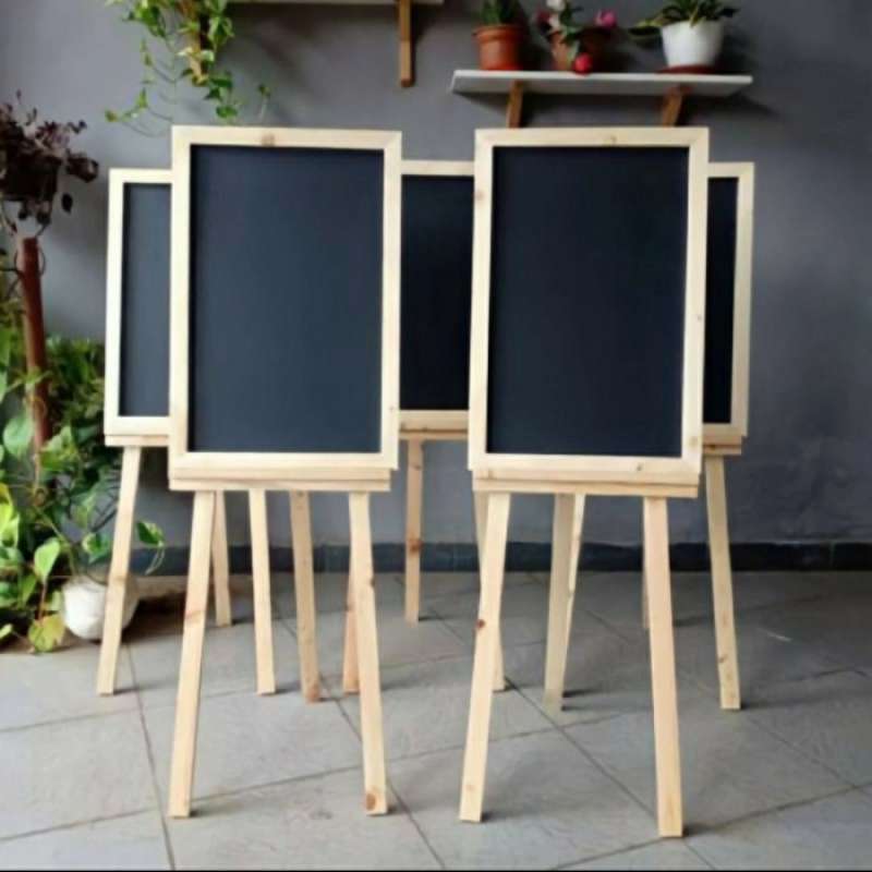 Jual Papan Tulis Blackboard Chalkboard Kapur + Stand 60x40 + Stand 80cm ...