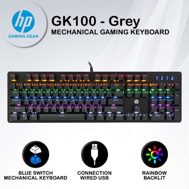 Jual Keyboard Gaming HP GK100 - RGB Blue Switch Mechanical Keyboard di ...