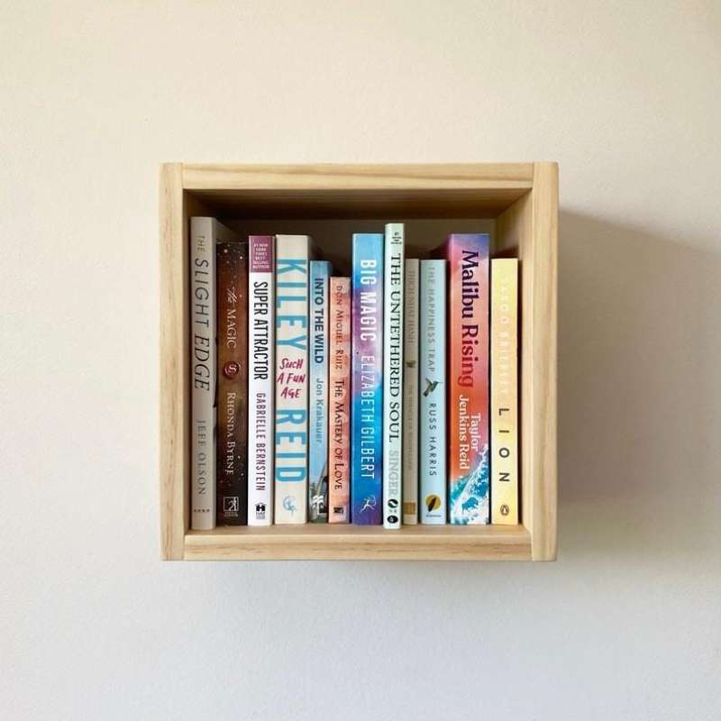 Jual Floating Book Shelf Rak Buku Kayu Dinding Persegi / Kotak di ...