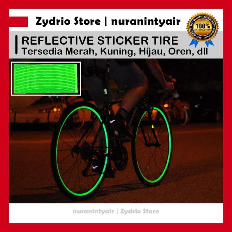 Jual Stiker Reflektor Ban Sepeda 8 Strip / Stiker Ban Sepeda Reflektif ...