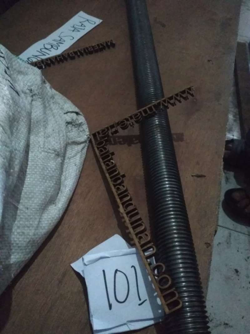 Jual As Drat M 22 X 100 Mentah Long Drat Baut Ulir Panjang Baja Hitam ...