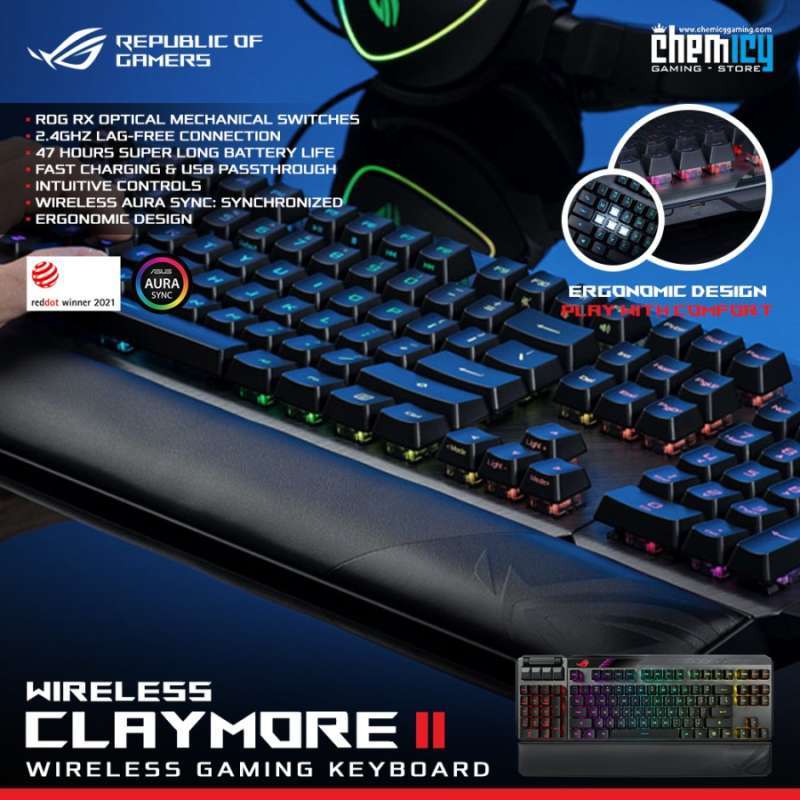 Jual Asus ROG Claymore II RGB Wireless Mechanical Gaming Keyboard - RX ...