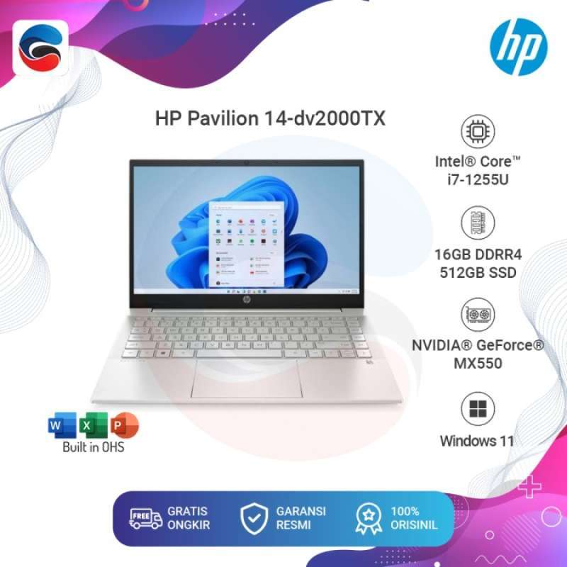 Promo Hp Laptop Pavillion 14 Dv2000tx Intel Core I7 1255u 16gb 512gb ...