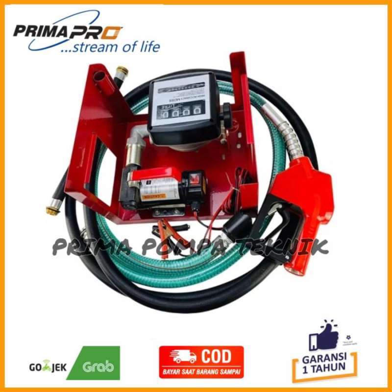 Jual Pompa transfer cairan kental dc Pompa transfer solar + flow meter ...