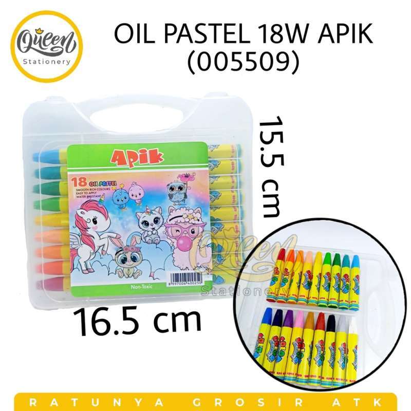 Jual 1 SET (18 WARNA) OIL PASTEL 18W APIK / CRAYON (005509) di Seller ...