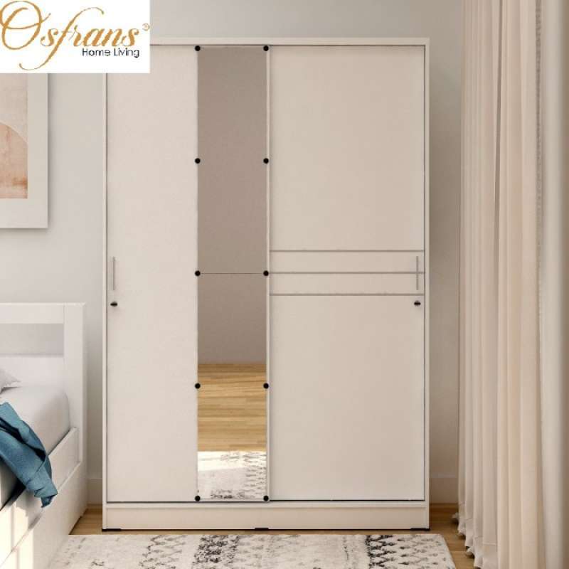 Jual Lemari Pakaian 2 Pintu Sliding Besar + Cermin Alba Sl 120 Harga Pabrik di Seller Bumi ...