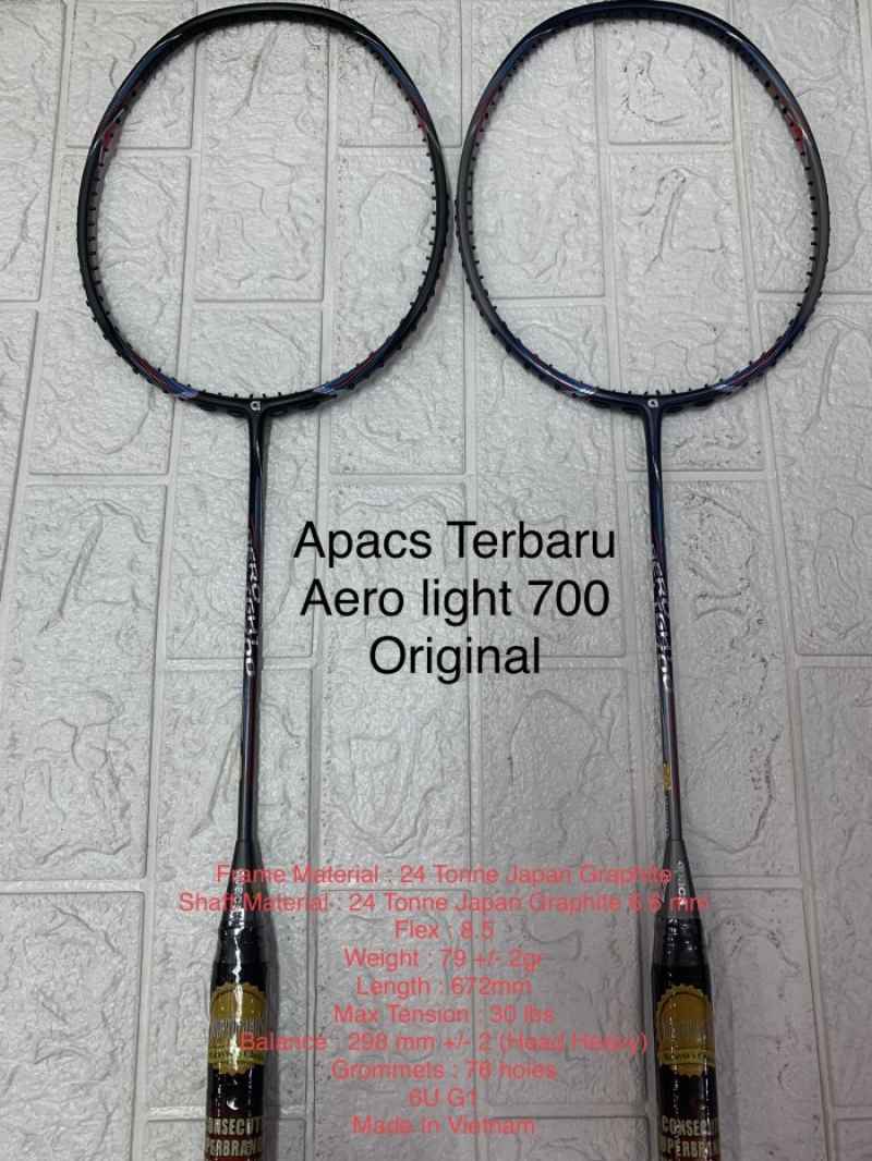 Promo Raket Badminton APACS AERO LIGHT 700 grip 6U G1 original Diskon ...
