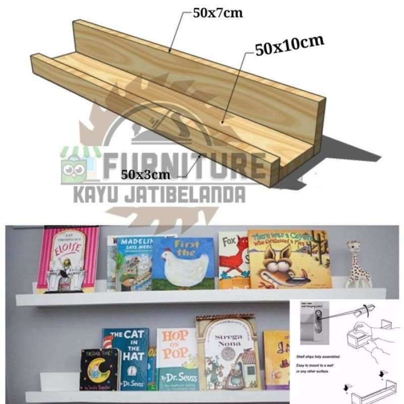 Promo Ambalan Rak Dinding / Rak Hiasan/ Rak Buku/ Rak Foto Kayu Jati ...