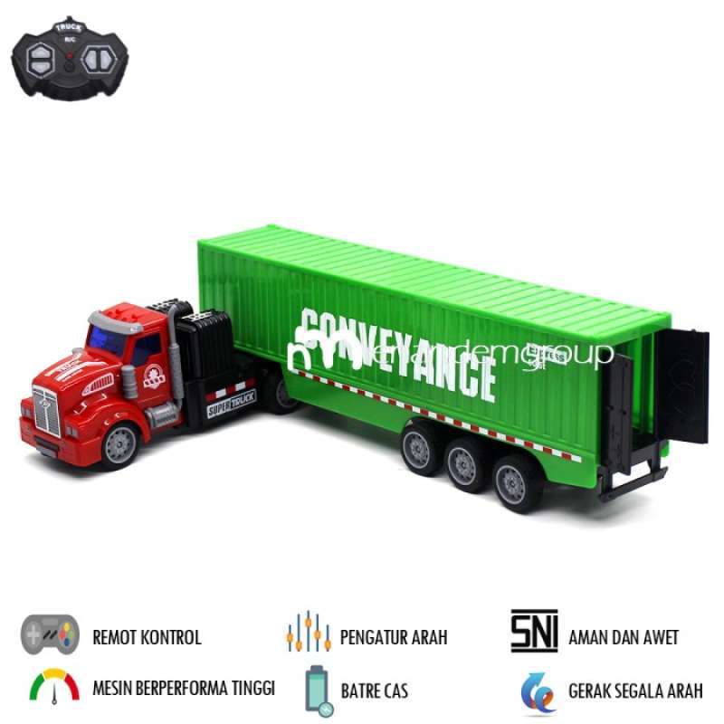 Jual Mainan Mobil Remot Kontrol RC Truk Kontainer Trailer Angkut Barang ...