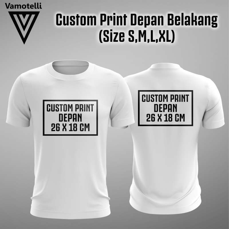Jual Custom Baju dry fit drifit Logo/tulisan Sendiri (Depan + belakang) di Seller Vamotelli ...