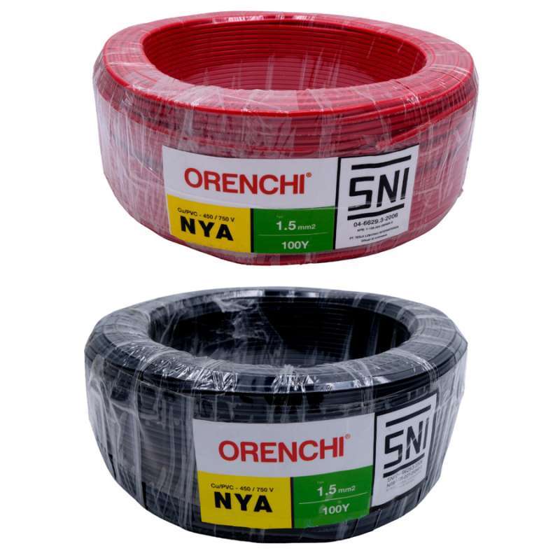 Jual Kabel NYA Orenchi 1.5mm 100Y SNI Kabel Listrik Tunggal Tembaga 1.5mm di Seller SUKSES IDEAL ...