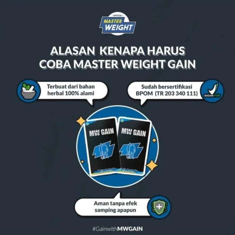 Jual Master Weight Gain Penggemuk Badan Official Original Terbaik Extra ...