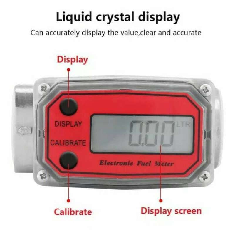 Promo DIGITAL ELECTRONIC FUEL FLOW METER LIQUID CRYSTAL DISPLAY ...