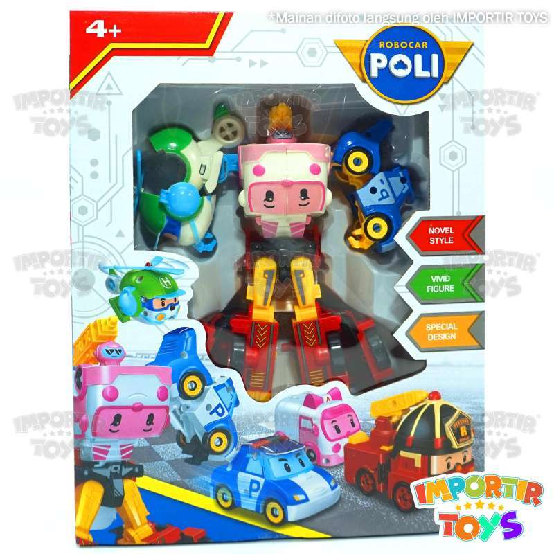 Jual Mainan Mobil Robot Poli Super Robocar (import Quality) Ber-sni ...