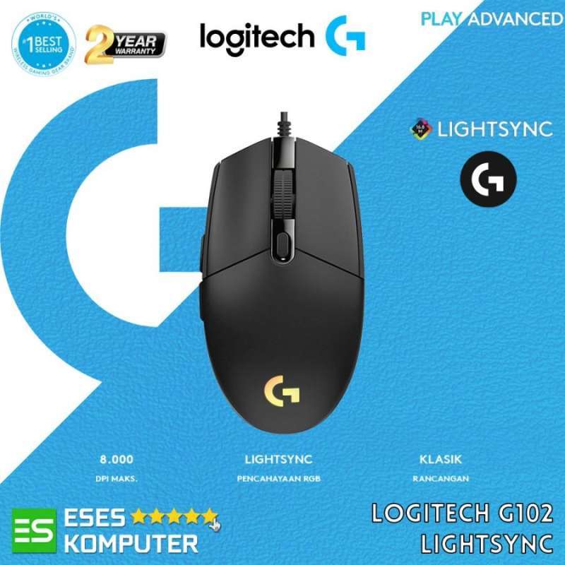 Jual Mouse Gaming Logitech G102 Lightsync RGB - 6 Buttons - 8000 DPI - Lightsync Black di Seller ...