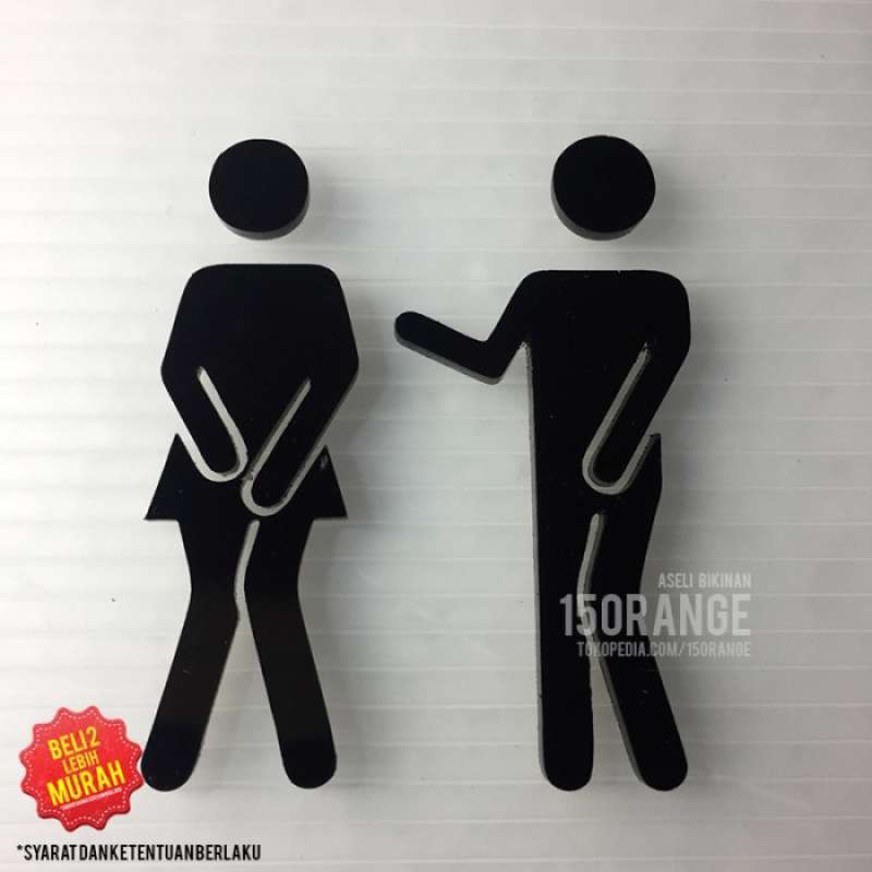 Promo Toilet Sign / Tanda Toilet Bahan Akrilik Model 004 Tebal 5Mm ...