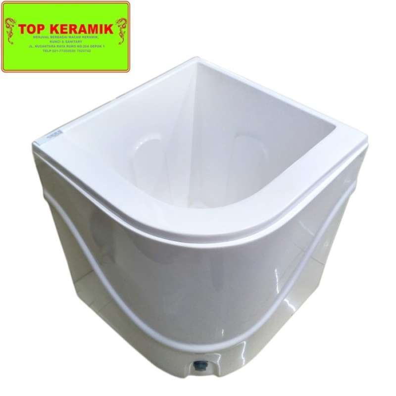 Jual Bak Air Marble 55 / Bak Sudut Kamar Mandi Ivory & Putih di Seller ...