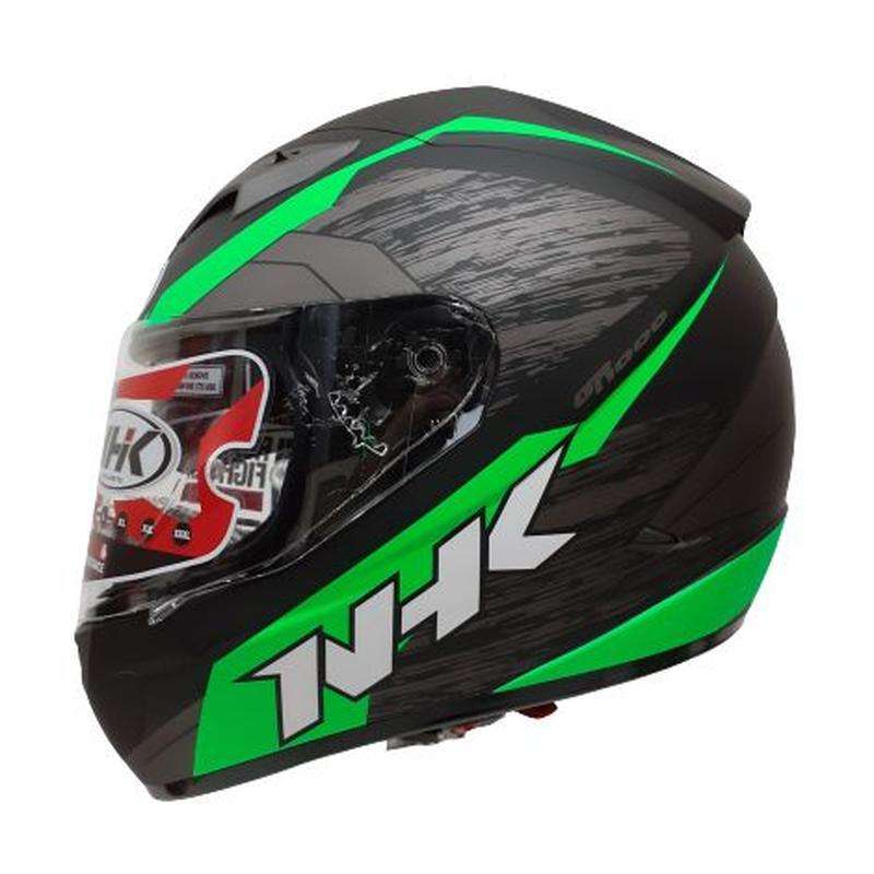 Jual NHK GP1000 AXIAON BLACK DOFF GREEN NHK GP1K DOUBLE VISOR ORIGINAL ...