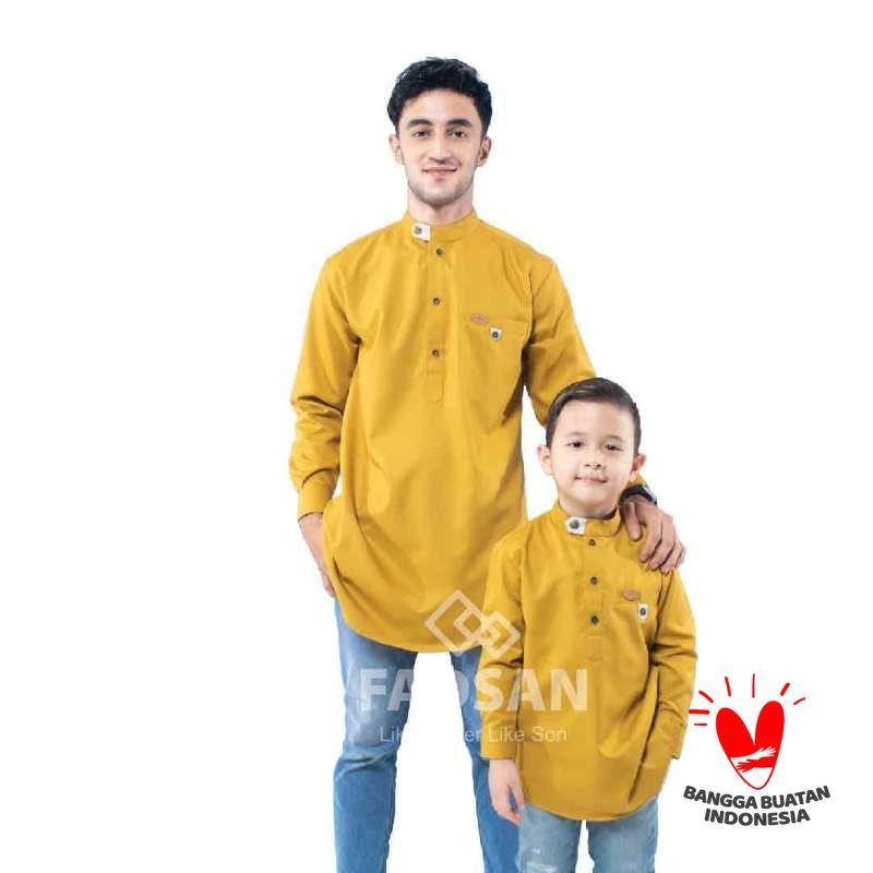 Jual Baju Koko Couple Ayah Dan Anak Lengan Panjang Anti Gatal Dari Bahan Kain Katun Import ...