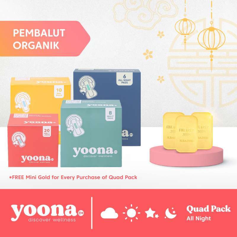 Jual [CNY SPECIAL] Yoona Quad Pack (4 Box) | Pembalut Organik / Organic ...
