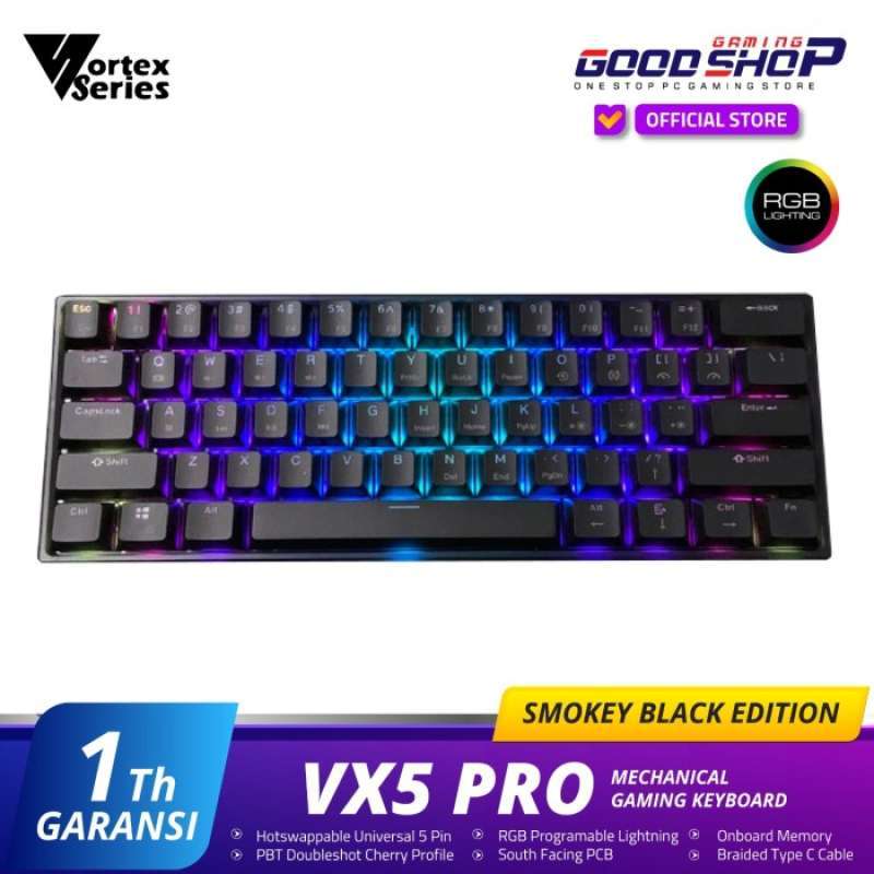 Promo VortexSeries VX5 PRO 60% Mechanical Keyboard - Smokey Black - Multivariasi Multicolor ...