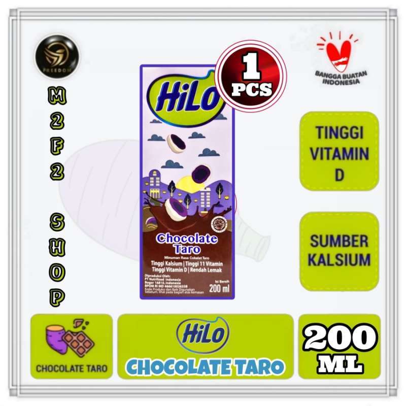 Promo HiLo Susu Cokelat Chocolate Taro Kotak UHT - 200 ml (Kemasan Satuan) Diskon 16% di Seller ...