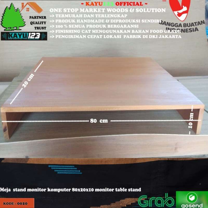 Jual Meja Monitor Kayu Stand Monitor Komputer 80X20X10 Monitor Table ...