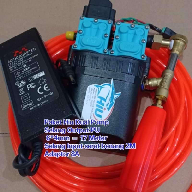 Promo PAKET POMPA CUCI MOTOR STEAM POMPA HIU BESAR DUAL PUMP 17METER ...