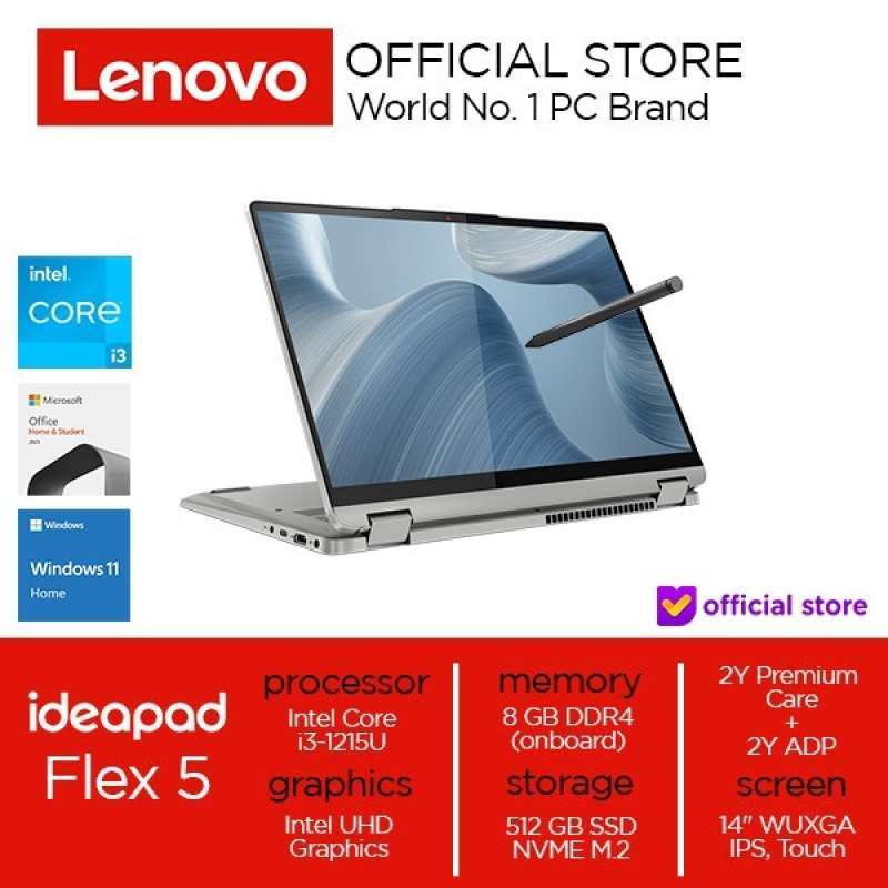 Jual Lenovo Flex 5i 14IAU7 Core i3-1215U 8GB 512 SSD Win11 OHS di ...
