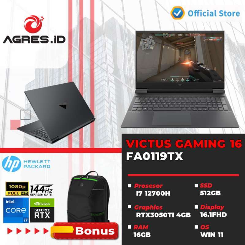 Promo HP VICTUS GAMING 15 FA0119TX - I7 12700H 16GB 512SSD RTX3050TI ...