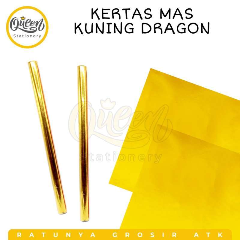 Jual 1 GULUNG (5 LEMBAR) KERTAS MAS DRAGON / KERTAS KERAJINAN / KERTAS ...