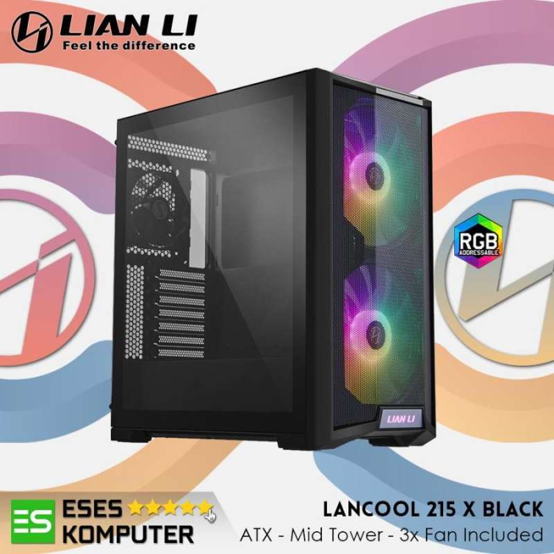 Jual Case Lian Li Lancool 215 Black Argb Mesh | Atx | Mid Tower | 3x ...