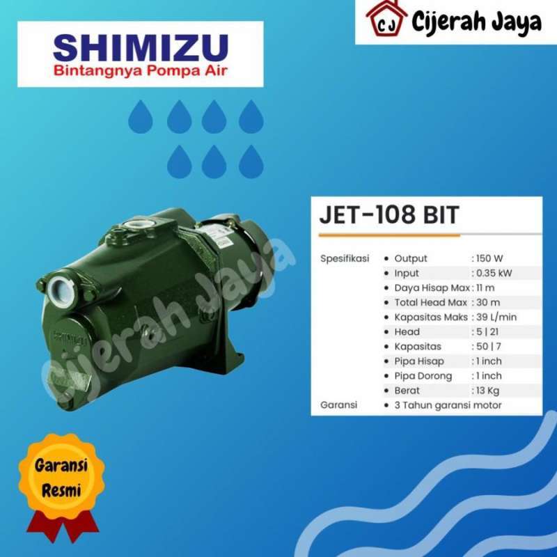 Jual Shimizu Semi Jet Pump 108 Bit Pompa Air Semi Jet Shimizu 108 Bit ...