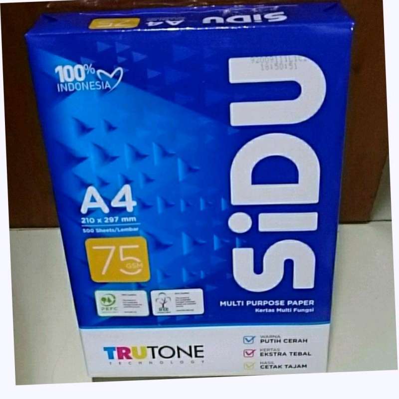 Jual ( GRAB GOJEK ONLY ) Kertas HVS A4 75gr SiDu SINAR DUNIA ( 1 Rim 500 Lembar ) A4 75 Gr di ...