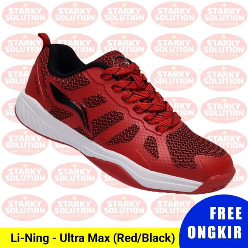 Promo Sepatu Bulutangkis Anak LINING ULTRA MAX Junior Original - Red ...