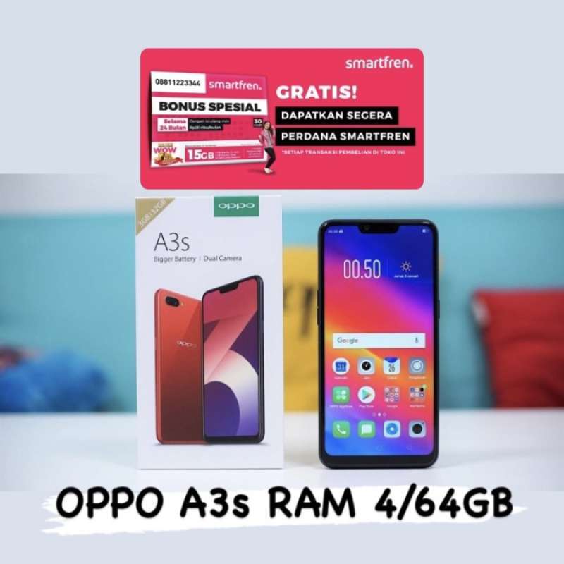 Promo Oppo A3s Ram 4GB Internal 64GB Garansi 1 Tahun Diskon 33% di Seller Qyara Cell - Tugu ...