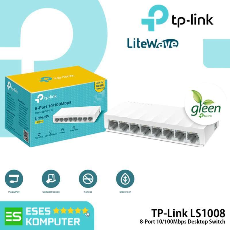 Jual Switch Hub TP-Link LiteWave LS1008 8-Port 10/100Mbps Desktop Switch di Seller ESES Komputer ...