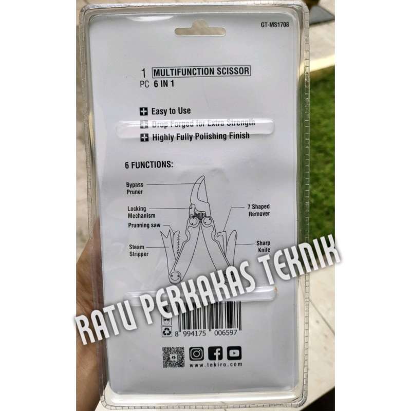 Promo Gunting Lipat Multifungsi 6 In 1 Tekiro Original Gunting Dahan ...