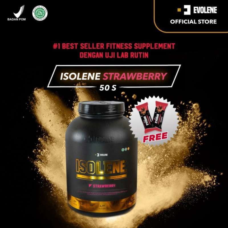 Jual Evolene Isolene Rasa Strawberry 50 Serving Free Shaker Di Seller ...