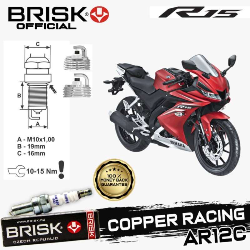 Promo Busi Brisk Copper Racing Tipe Ar12C Yamaha R15 / R 15 V3 Diskon ...