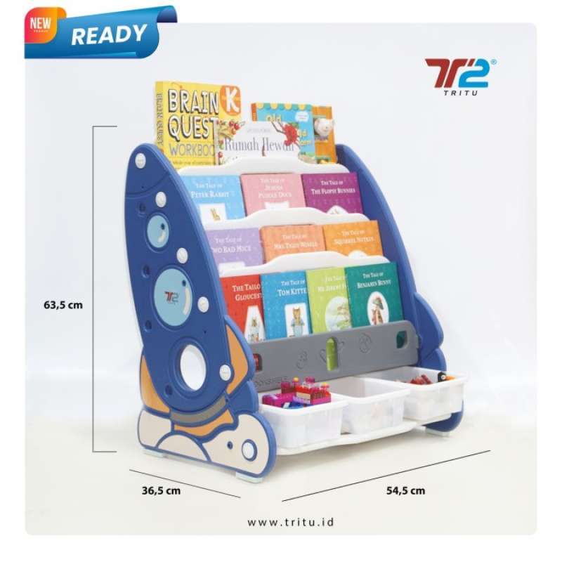 Promo Free Ongkir Rak Buku Model Roket Tritu - Rak Roket Buku Anak 5 ...