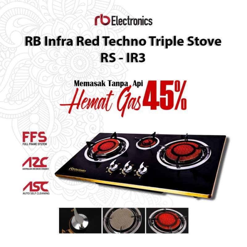 Promo Kompor 3 Tungku Hemat Gas 45% | Rb Infra Red Techno Triple Stove ...