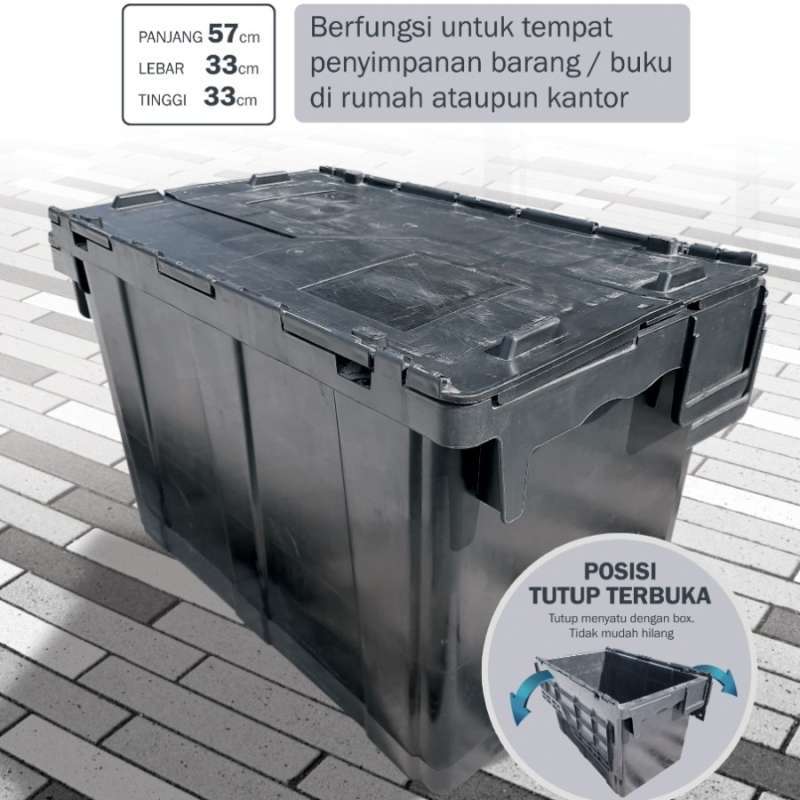 Jual Container Storage Box Kontainer Barang Plastik Hitam Hoya Kotak ...