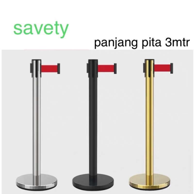 Jual Pita 3mtr Tiang Antrian /tiang Pembatas / Pembatas Antrian ...