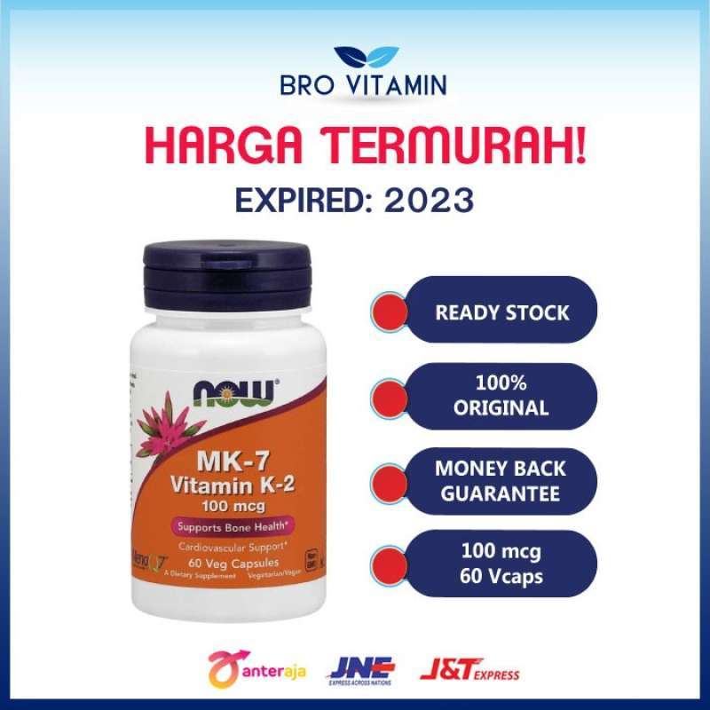 Jual Now Foods Vitamin K2 Mk7 100mcg 60 Caps | Jantung Kolestrol Hipertensi Di Seller Nur Nur ...
