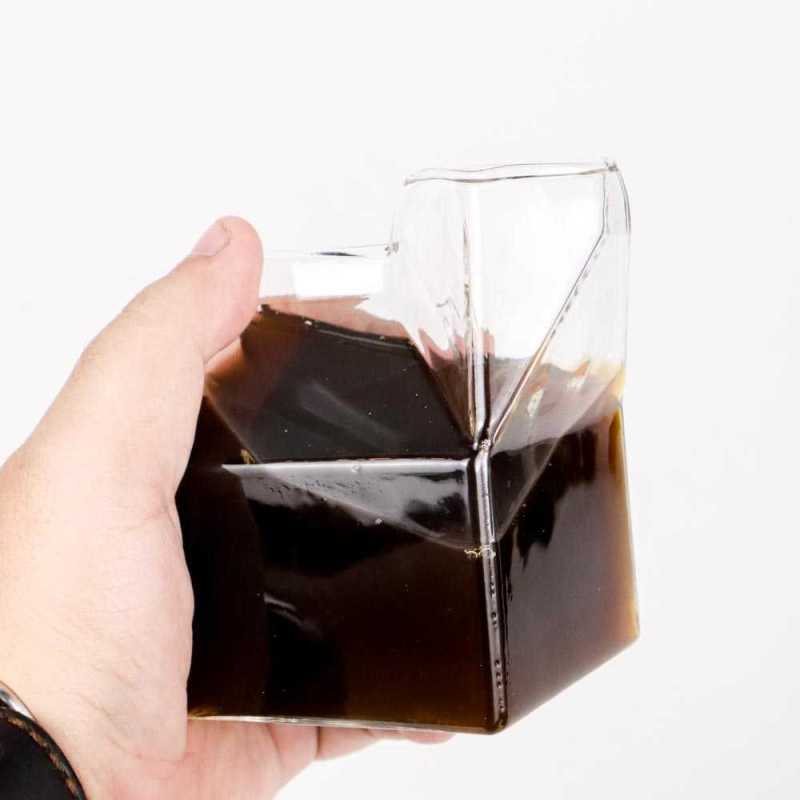 Jual Gelas Kaca Susu Aesthetic Korea Unik Transparan Cup Pot Karton ...