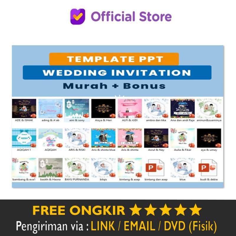 Promo Paket 100 Template PPT Premium Wedding Invitation Undangan ...