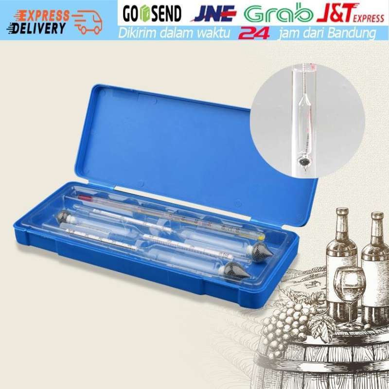 Jual 3 Buah/set Hydrometer Alat Ukur Alkoholmeter Alkohol Meter Alcohol ...
