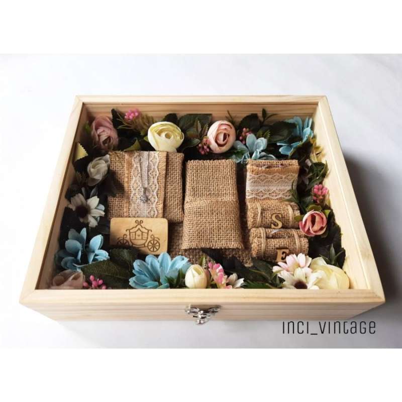 Jual Kotak Mahar Akrilik Kayu Rustic Wedding Ring Perhiasan Box ...