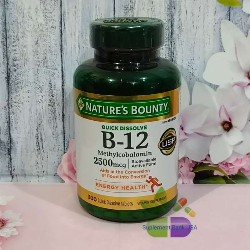 Promo Nature Bounty B12 2500mcg Methylcobalamin Quick Dissolve 300 Tablets Diskon 33% di Seller ...